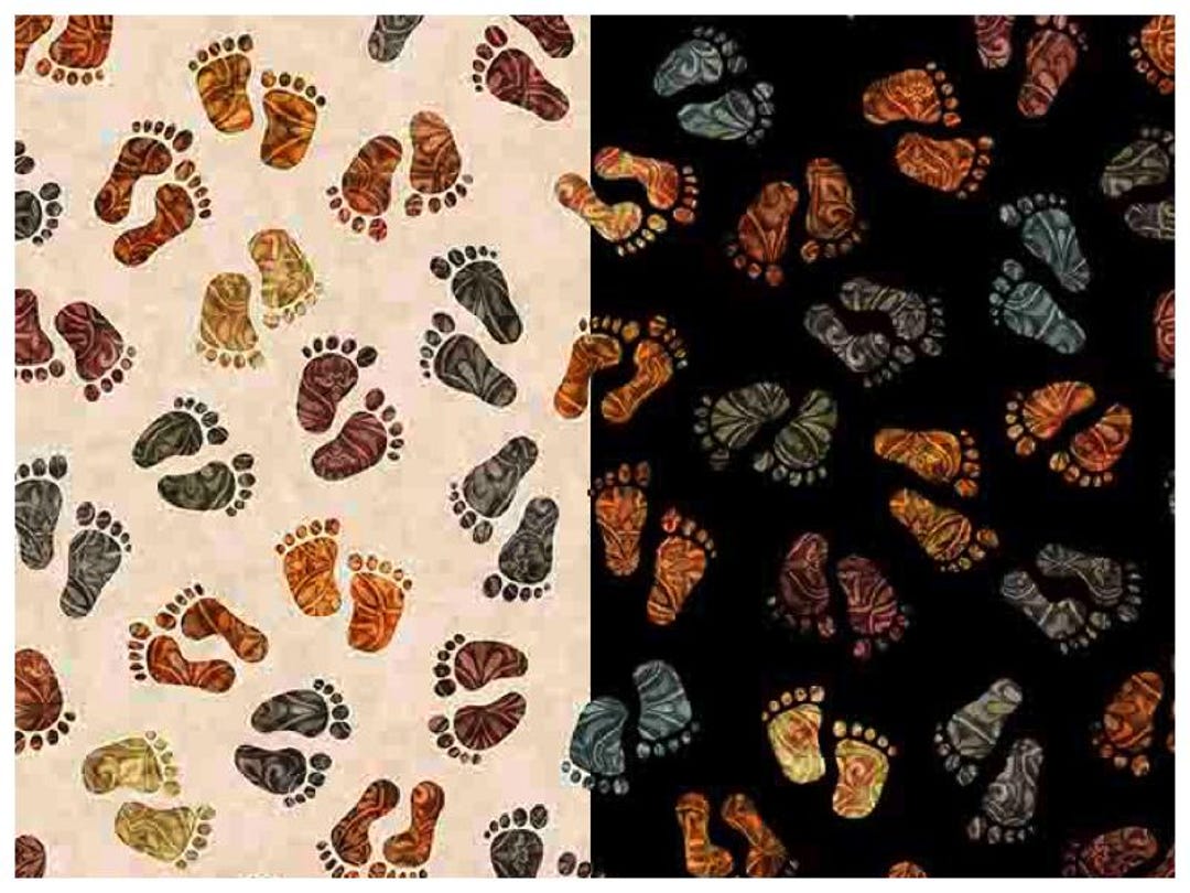 Bigfoot Footprint Cotton Fabric, 30995 Morris QT Fabric, FQ Fat Quarter ...