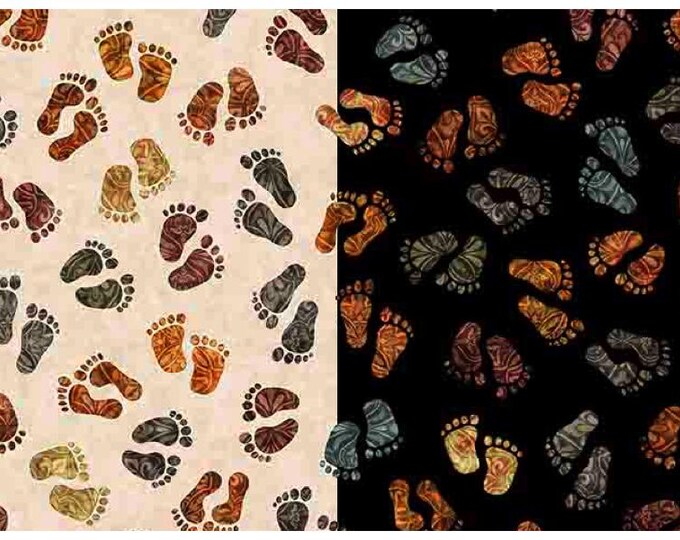Bigfoot Footprint Cotton Fabric, 30995 Morris QT Fabric, FQ Fat Quarter ...