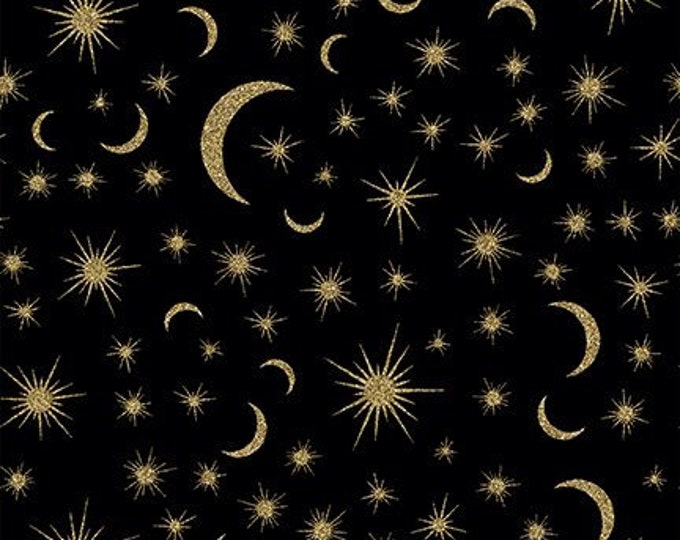 Moon & Stars Cotton Fabric, 10SMS1 the Sun Moon and Stars in the ...