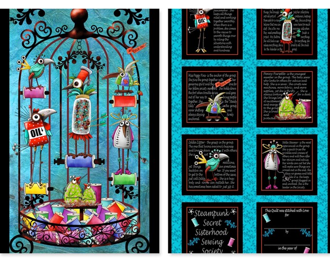 Steampunk Stitchery Panel Cotton Fabric 29392-B/29393-B Desiree's ...