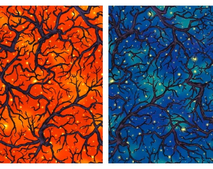 Tree and Branch Toss Halloween Cotton Fabric Abra-cat-dabra QT Fabrics ...