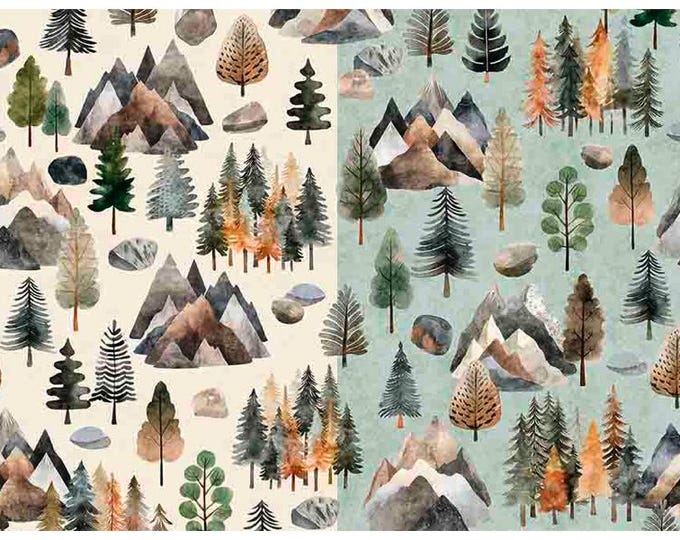 Pine Trees Cotton Fabric, 30994 Morris QT Fabric, FQ Fat Quarter Eighth ...