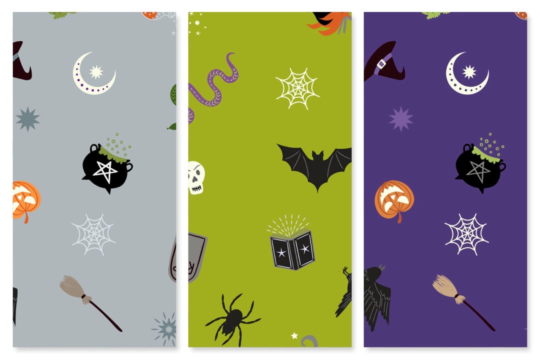 Spooky Halloween Cotton Fabric Cast a Spell Lewis and Irene A723 Witch ...