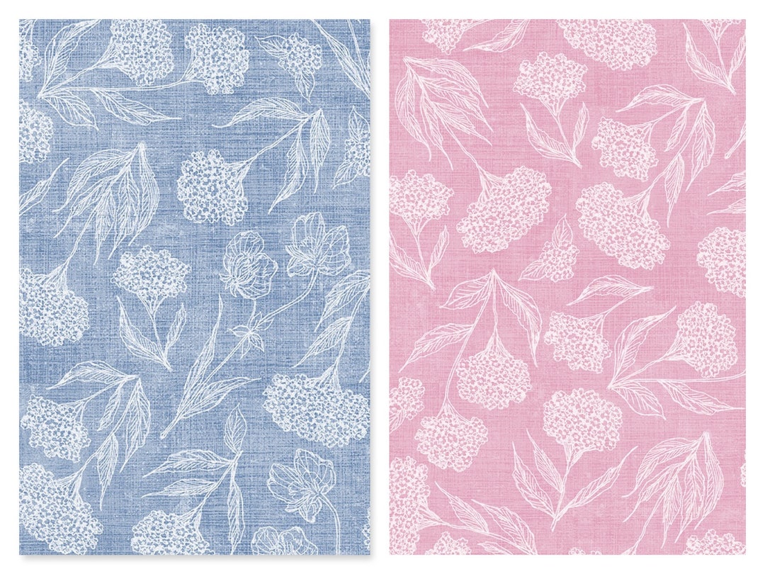 Hydrangea Toile Cotton Fabric, Hydrangea Mist 39825 Susan Winget ...