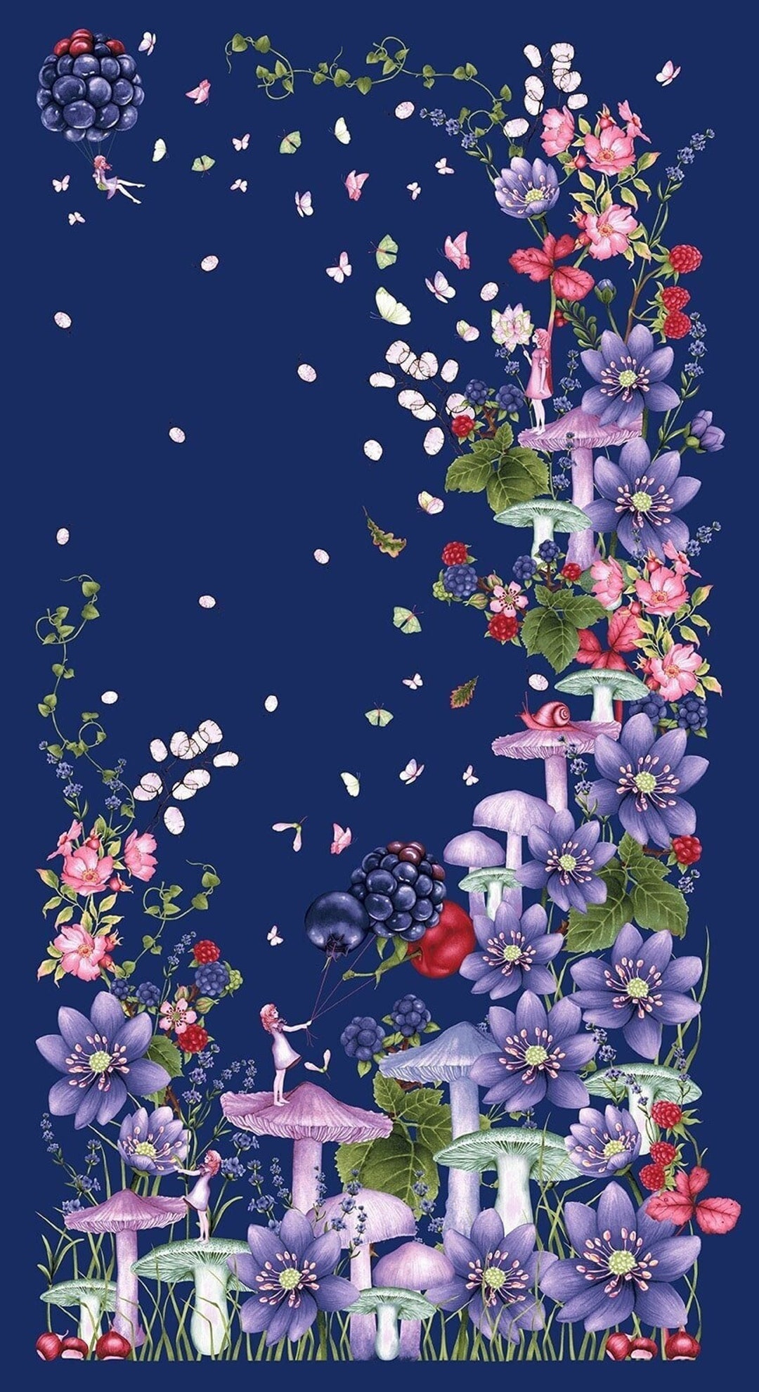 24 Inch Panel Cotton Fabric 7170P-77, Minu and Wildberry, Studio E Yu ...