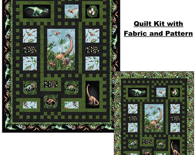 Quiltasaurus Rex Quilt Kit With Fabric and Pattern for Quilt Top and ...