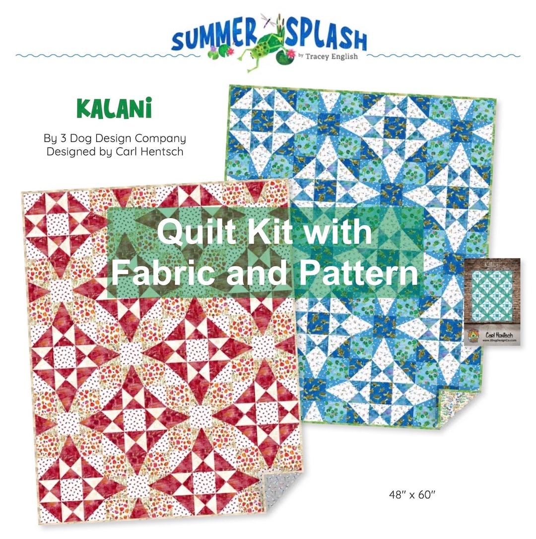 Summer Splash Kalani Quilt Kit With Fabric and Pattern for Quilt Top ...