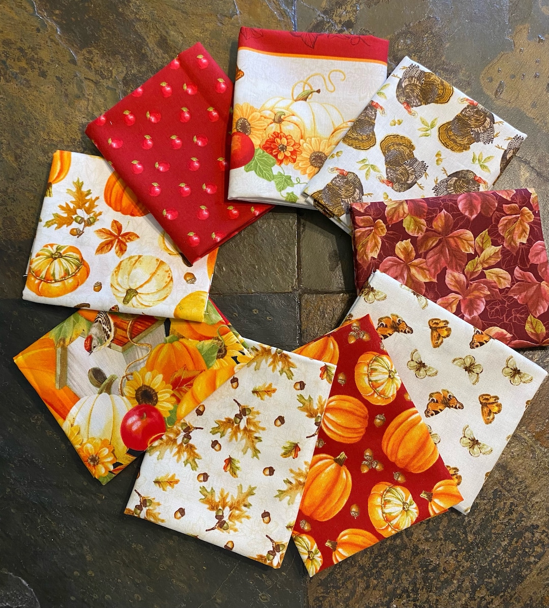 Turkey Talk 9 Piece Fat Quarter Bundle With Optional Panels Henry Glass ...