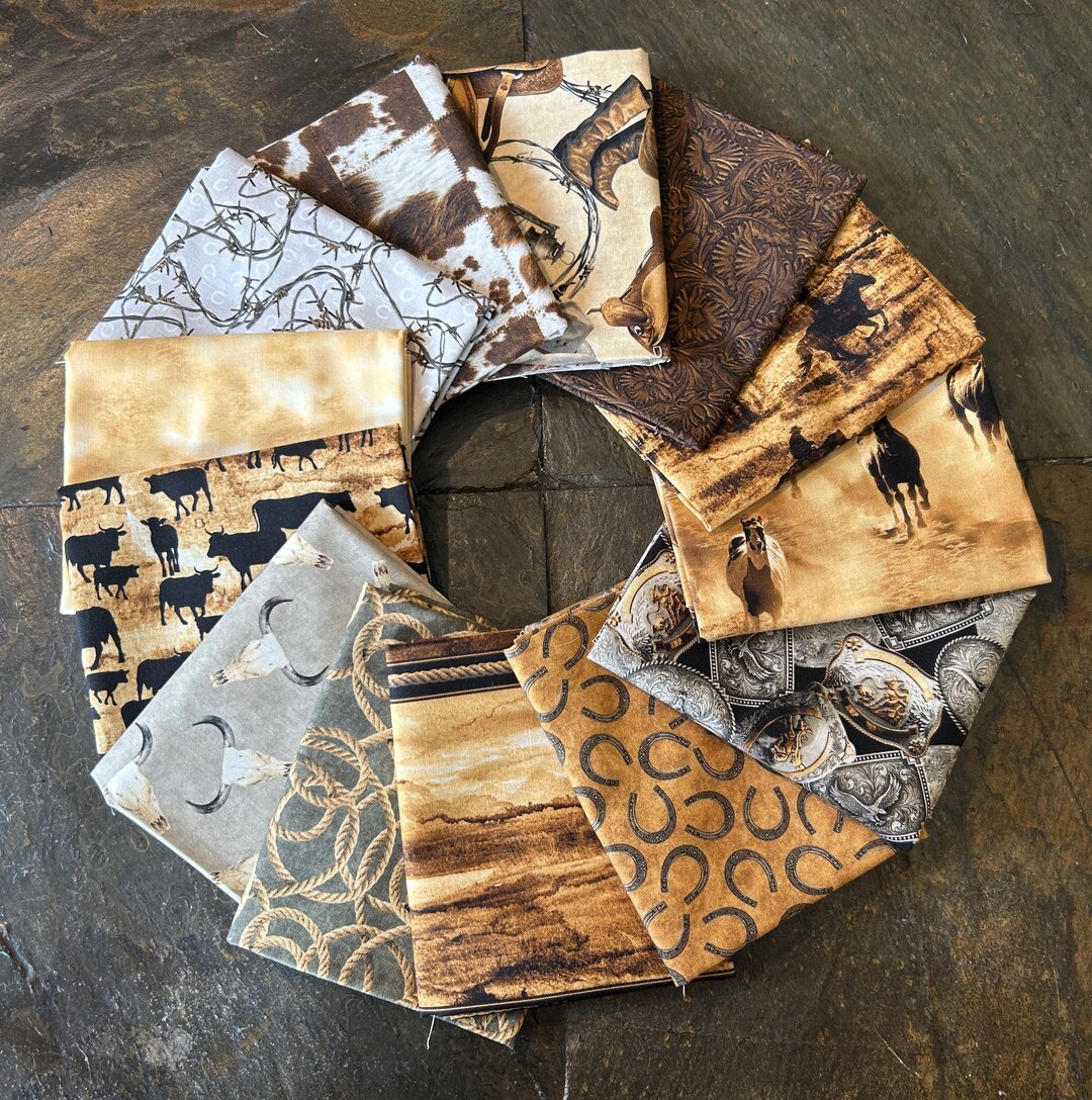 13 Pc Cowboy Culture Fat Quarter Bundle W/optional Panels, Urban ...