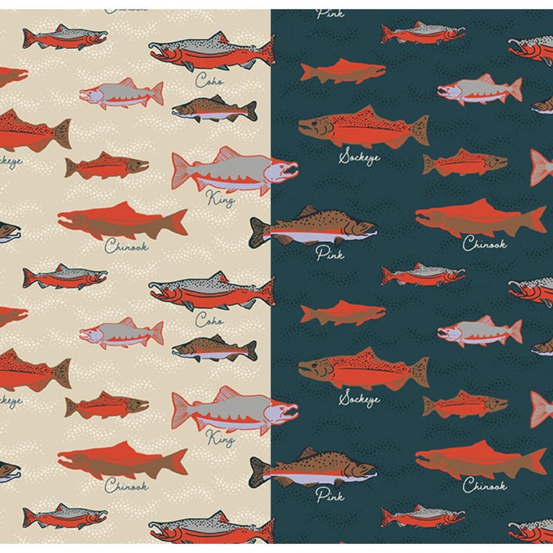 Alaskan Salmon Fabric - Etsy