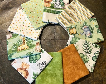 Jungle Animal Panel Cotton Fabric, Wee Safari 25640-10 Northcott ...