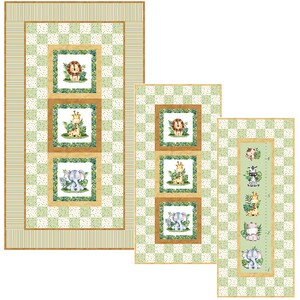 Jungle Animal Border Stripe Cotton Fabric Wee Safari 25641-10 Northcott ...