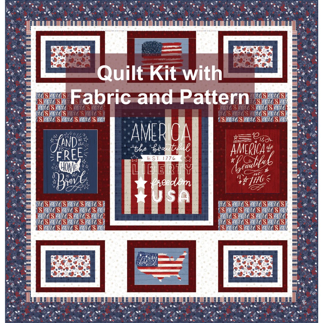 America the Beautiful Quilt Kit W/fabric and Pattern for Quilt Top ...