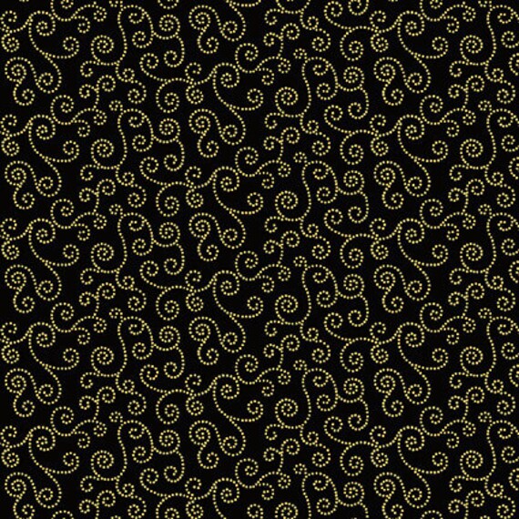 Dotted Scroll Cotton Fabric Metallic Fall Potpourri 231M-93 - Etsy