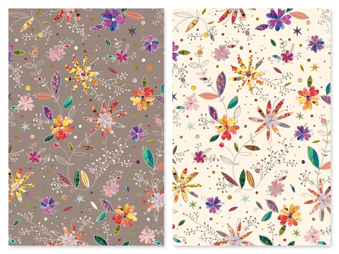 Stylized Floral Cotton Fabric Prismatic Blooms Turnowsky QT Fabrics ...