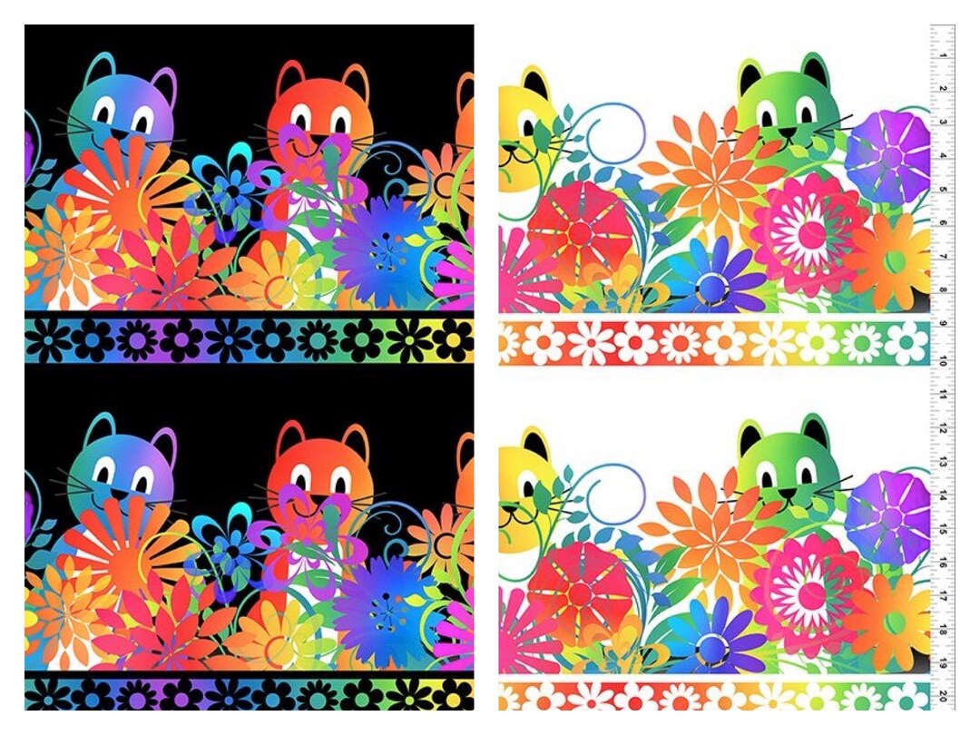 Border Cotton Fabric 1PAW1 1PAW2 Pawsitivity in the Beginning Jason ...