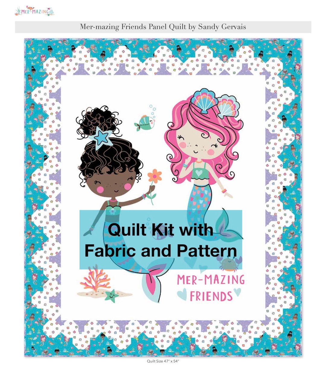 Mer-mazing Friends Panel Quilt Kit With Fabric and Pattern for Quilt ...
