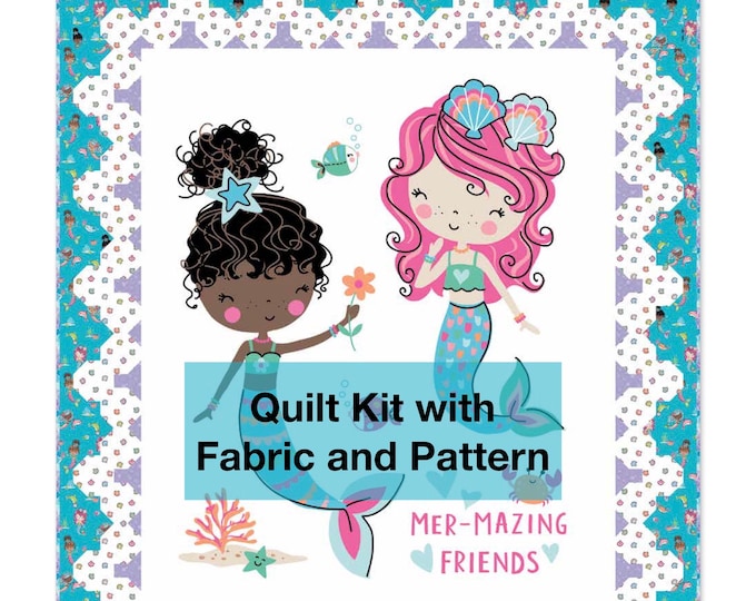 Mer-mazing Friends Panel Quilt Kit With Fabric and Pattern for Quilt ...