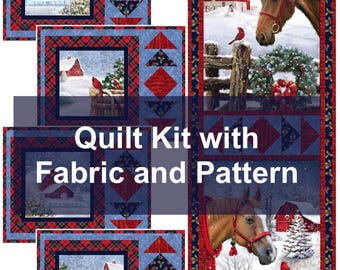 Santa's Edge Quilt Kit With Fabric and Pattern for 43x60 Quilt Top ...