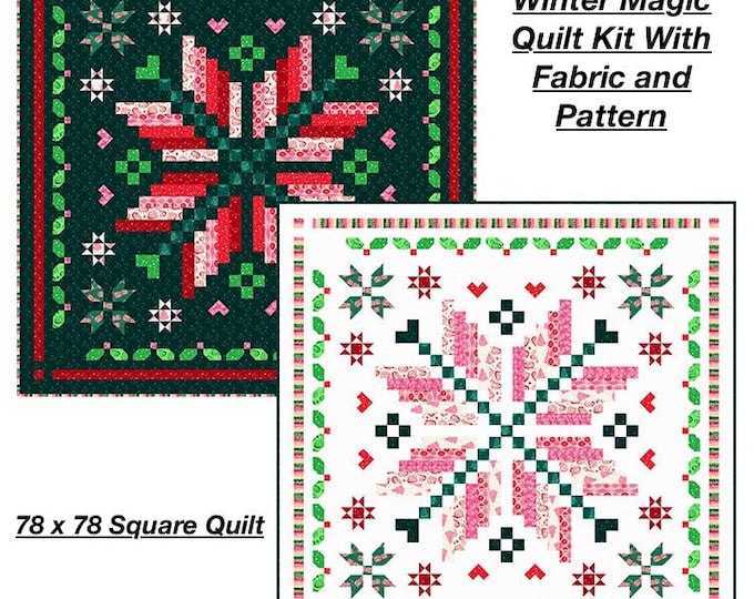 Winter Magic Quilt Kit With Fabric and Pattern for 78x78'' Quilt Top ...
