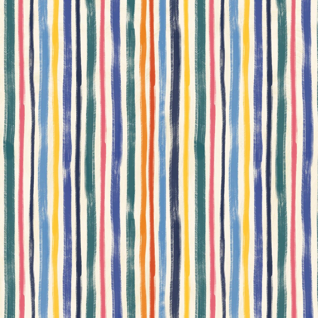 Stripe Cotton Fabric, Cyprus 5494MU Janelle Penner P&B Textile, FQ Fat ...