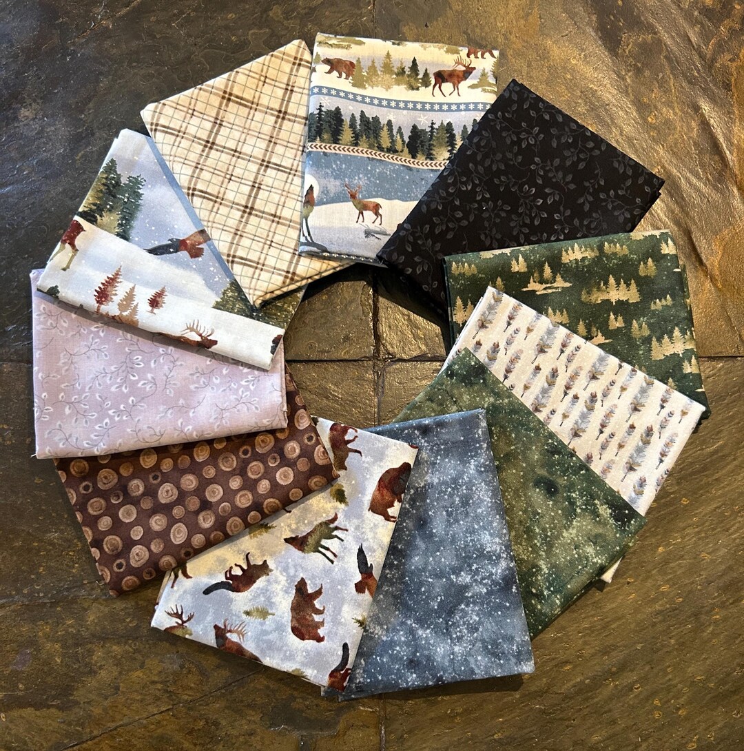 11 Pc Moonlit Stroll Fat Quarter Bundle With Optional 24'' Panel Jan ...