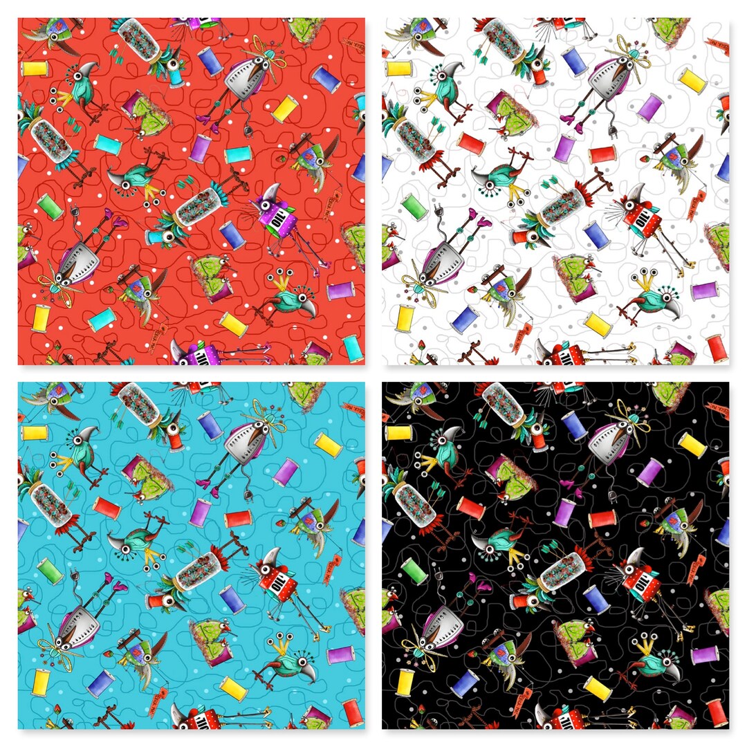 Steampunk Stitchery Toss Cotton Fabric, 29395 Desiree's Designs QT ...