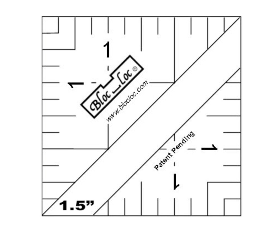 Bloc Loc Half Square Triangle Square up Ruler Size 1.5 Inch X - Etsy