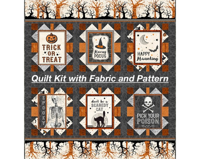 Haunted Hanging Design Quilt Kit With Fabric and Pattern for 47x62 ...