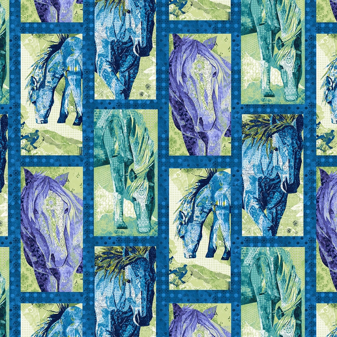 Patchwork Cotton Fabric, Dream Horses 7469-77 Studio E Nancy Smith ...