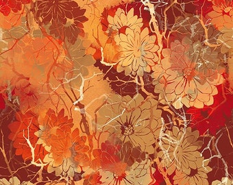Leaf Toile Cotton Fabric A Flutter of Leaves 29123-S Autumn ...