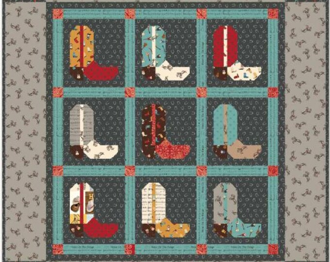 Cowboy Boots Quilt Kit With Pattern and Fabric for Quilt Top & Binding ...