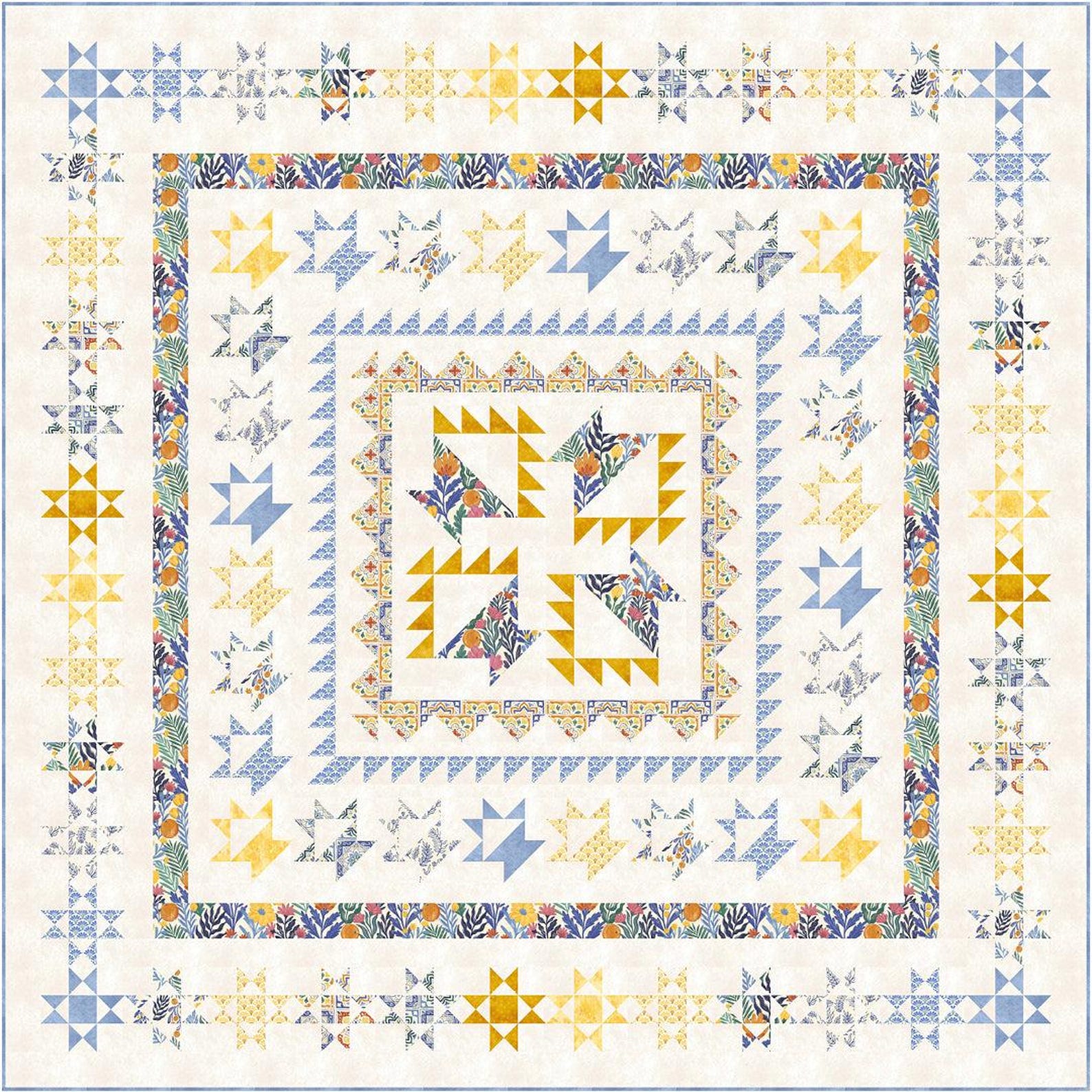 Decorative Tiles Cotton Fabric, Cyprus, CYPR05490-MU Janelle Penner, P ...