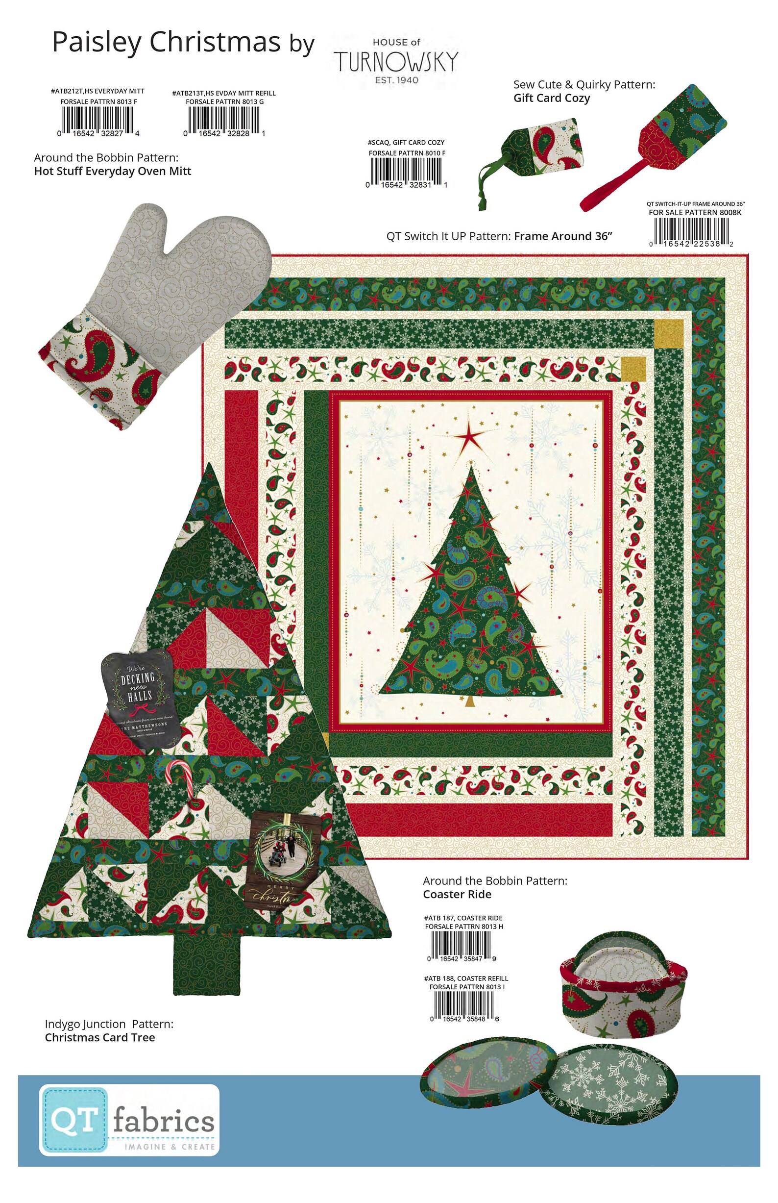 Christmas Tree Panel Cotton Fabric, Paisley Christmas 29680 Turnowsky ...