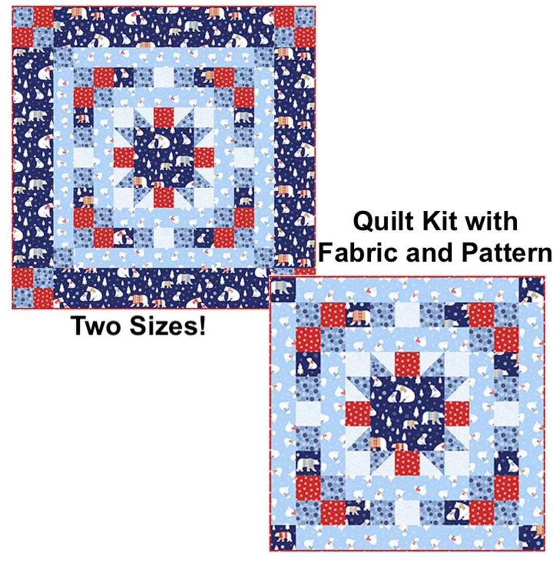 Polar Pals Quilt Kit With Fabric and Pattern for Quilt Top & Binding ...