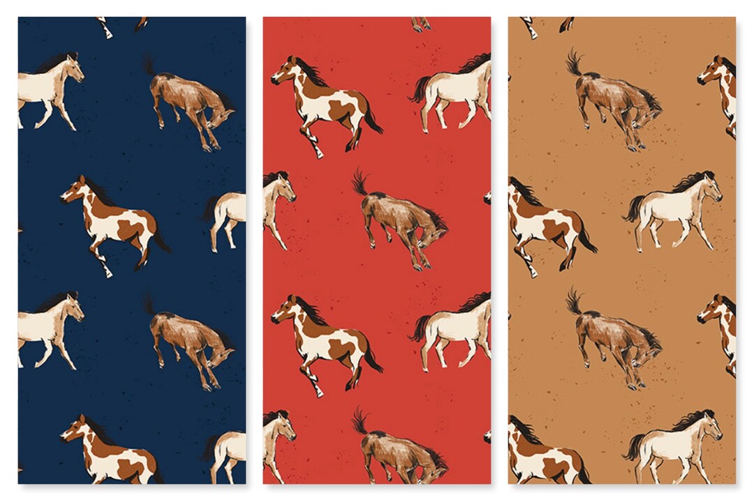 Horses Cotton Fabric, Wild Rose Riley Blake C14042, Rodeo Horseman ...