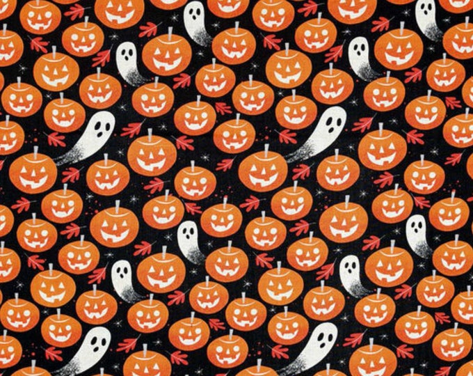 Johnny Yanok Haunted Pumpkins and Ghosts Halloween Cotton Fabric, Goth ...