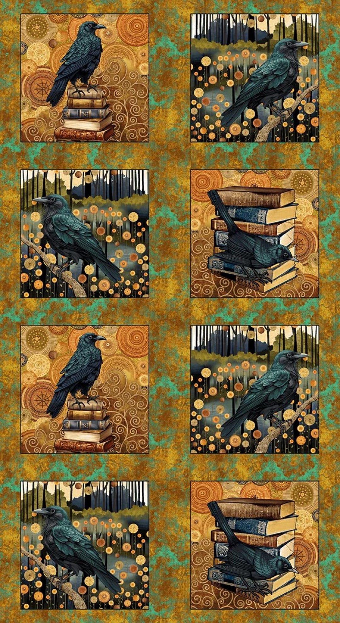 Crow Blocks Panel Cotton Fabric, Crow-mazing 3446P-38 Henry Glass ...