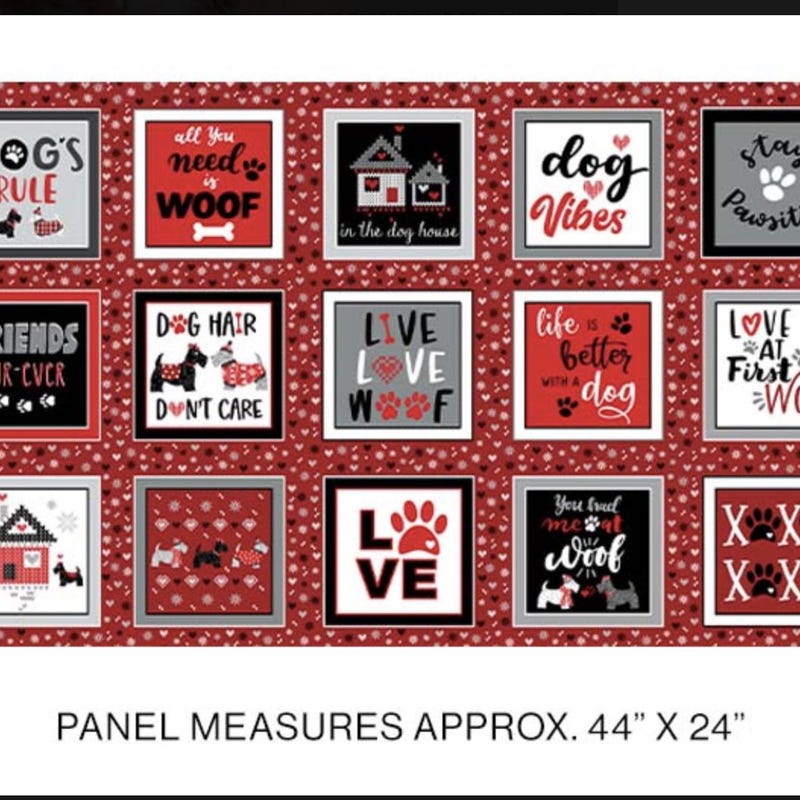 Dog Winter Fabric Panel - Etsy