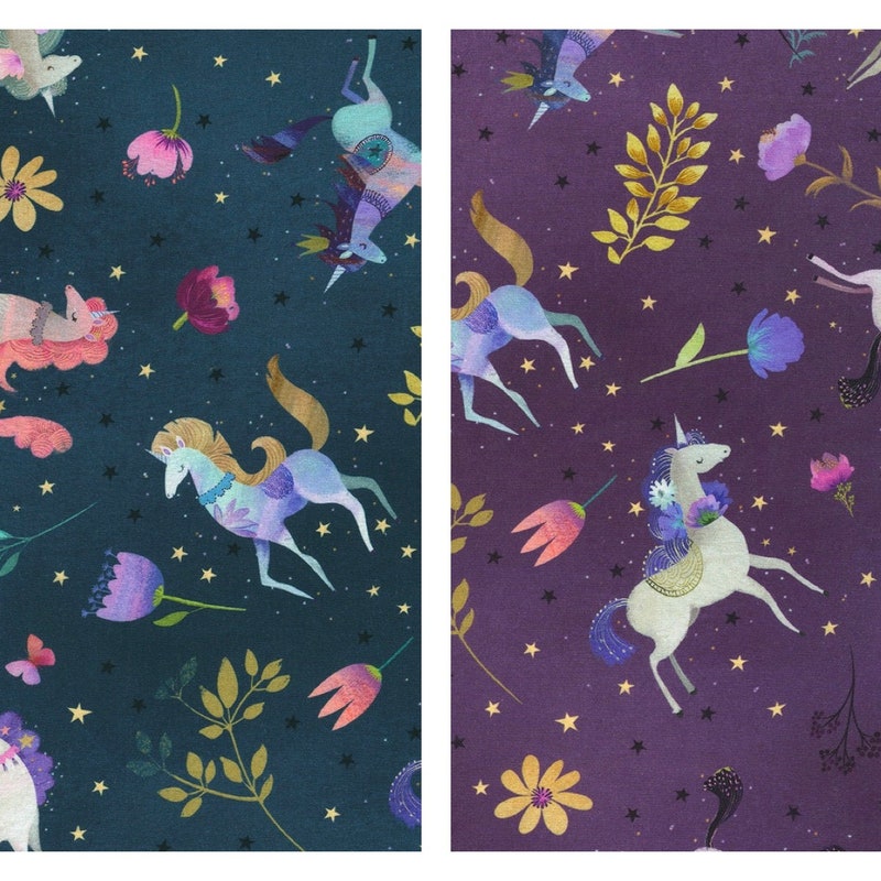 Unicorn Cotton Fabric - Etsy