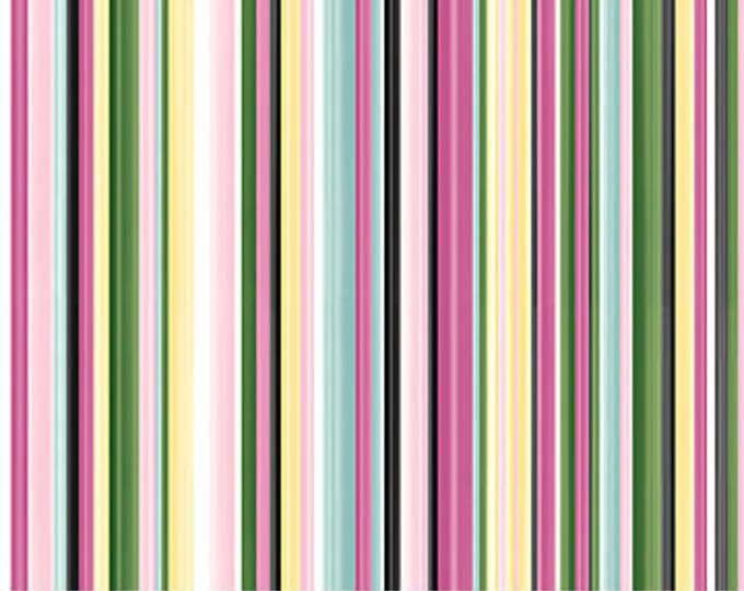 Barcode Stripe Cotton Fabric, Water Lilies Northcott DP25063-11 ...