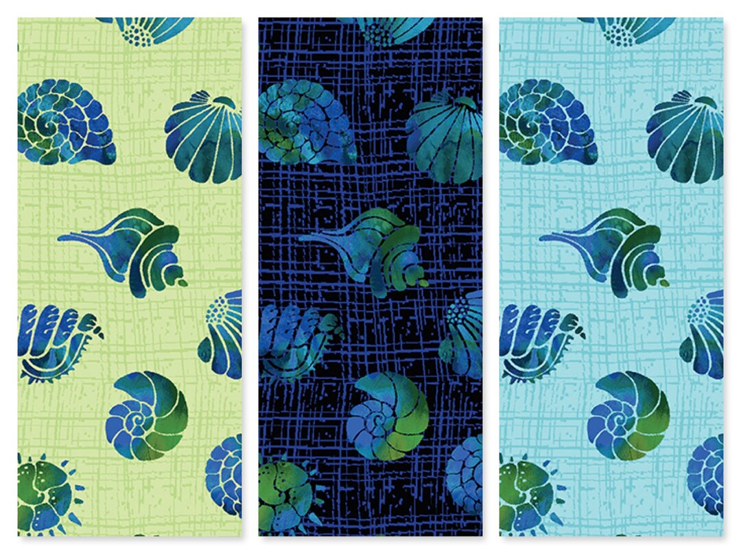 Shell Cotton Fabric, Atlantis David Galchutt Benartex 13393 FQ Fat ...