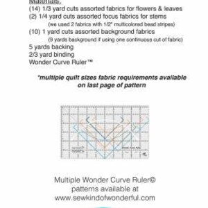 Flower Pop Quilt Pattern, Sew Kind of Wonderful, Paper Pattern for 76 X ...