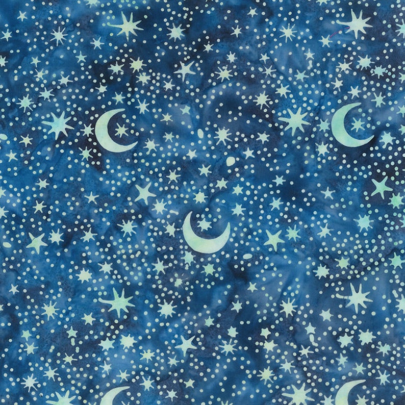 Night Sky Batik Fabric Stargazer Batiks 80931 Banyan Batiks Cotton Fq ...