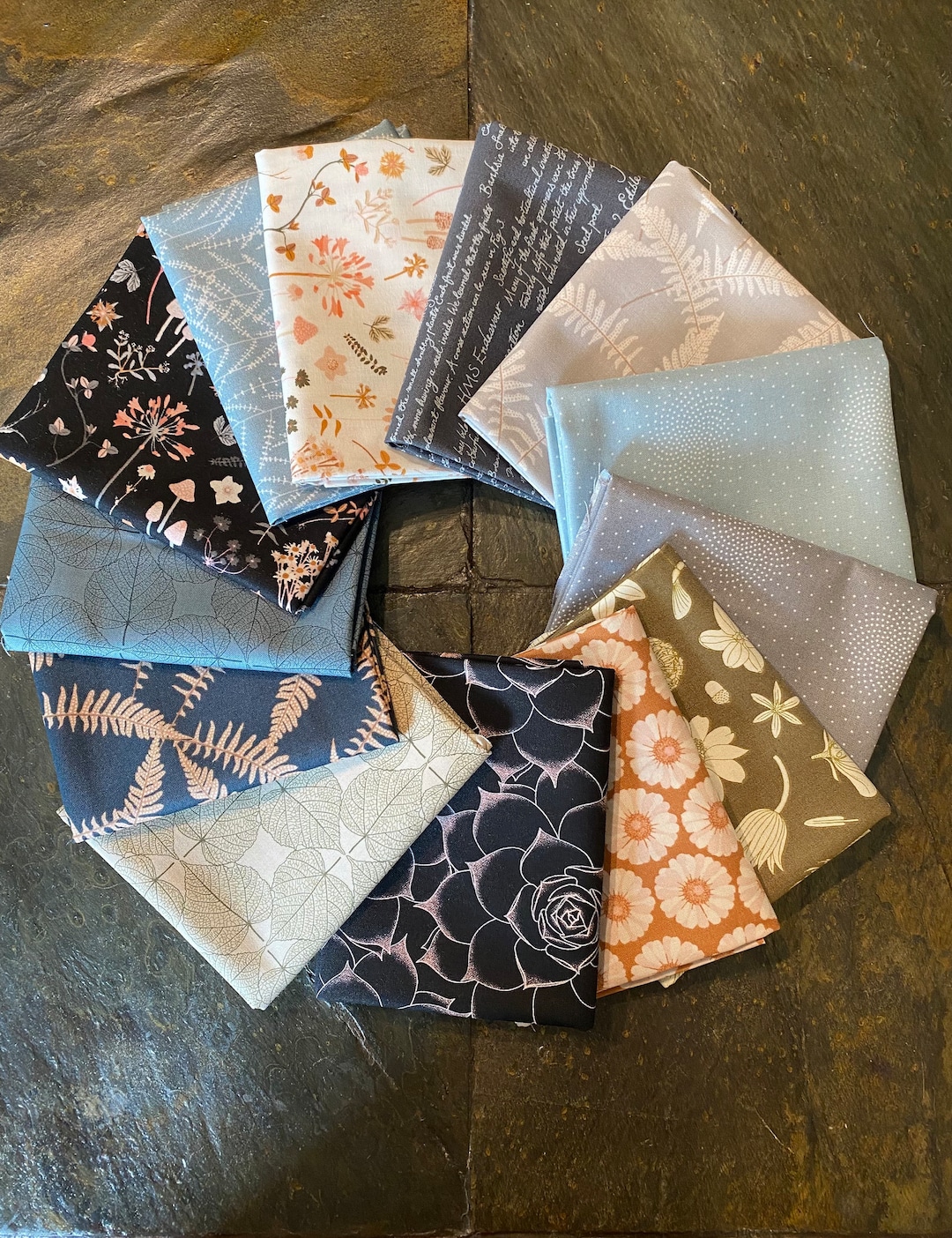 13 Pc the Botanist Fat Quarter Bundle, Figo, Pippa Shaw, FQ Precuts ...