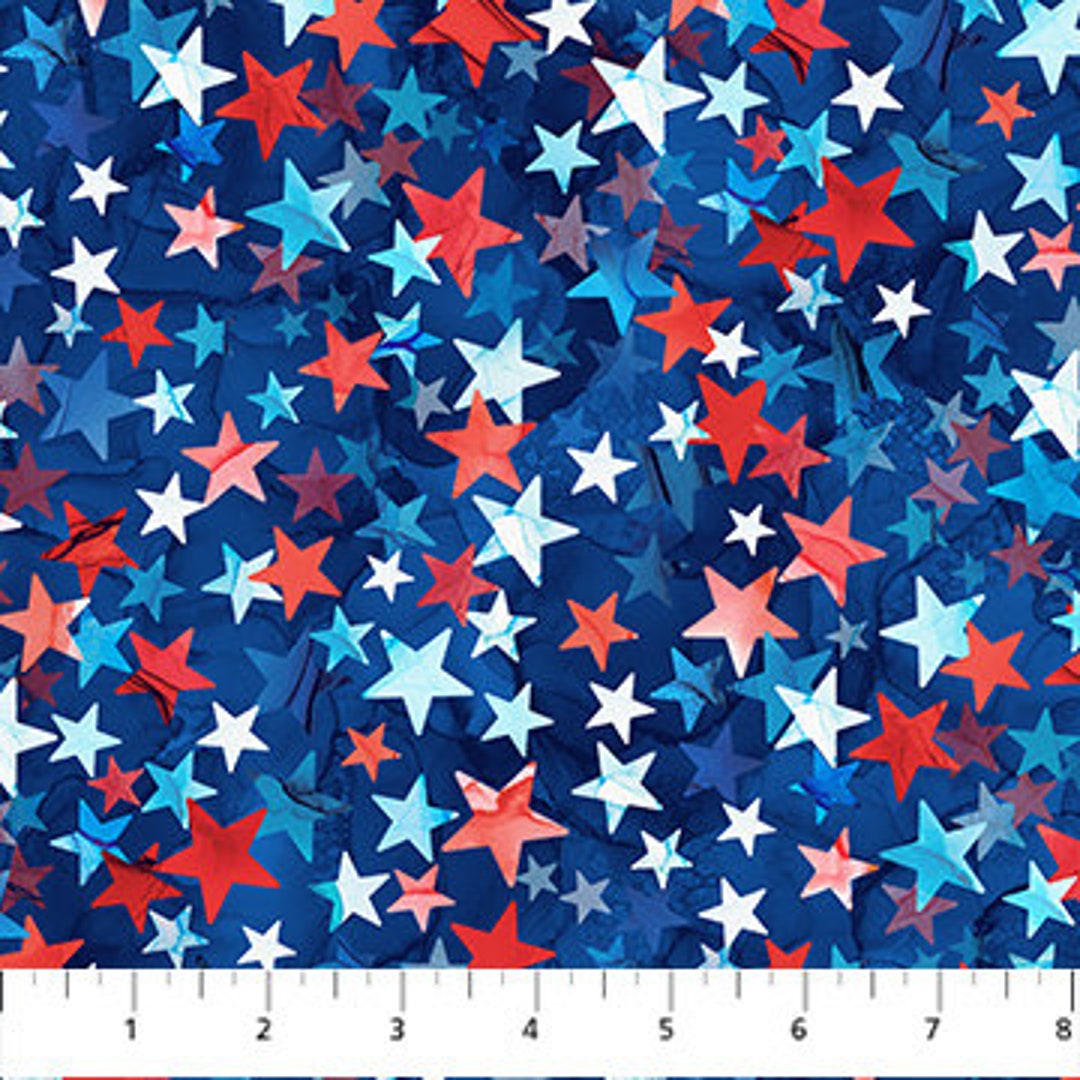 Multicolor Stars Cotton Fabric Patriot DP25543-48 Northcott Patriotic ...