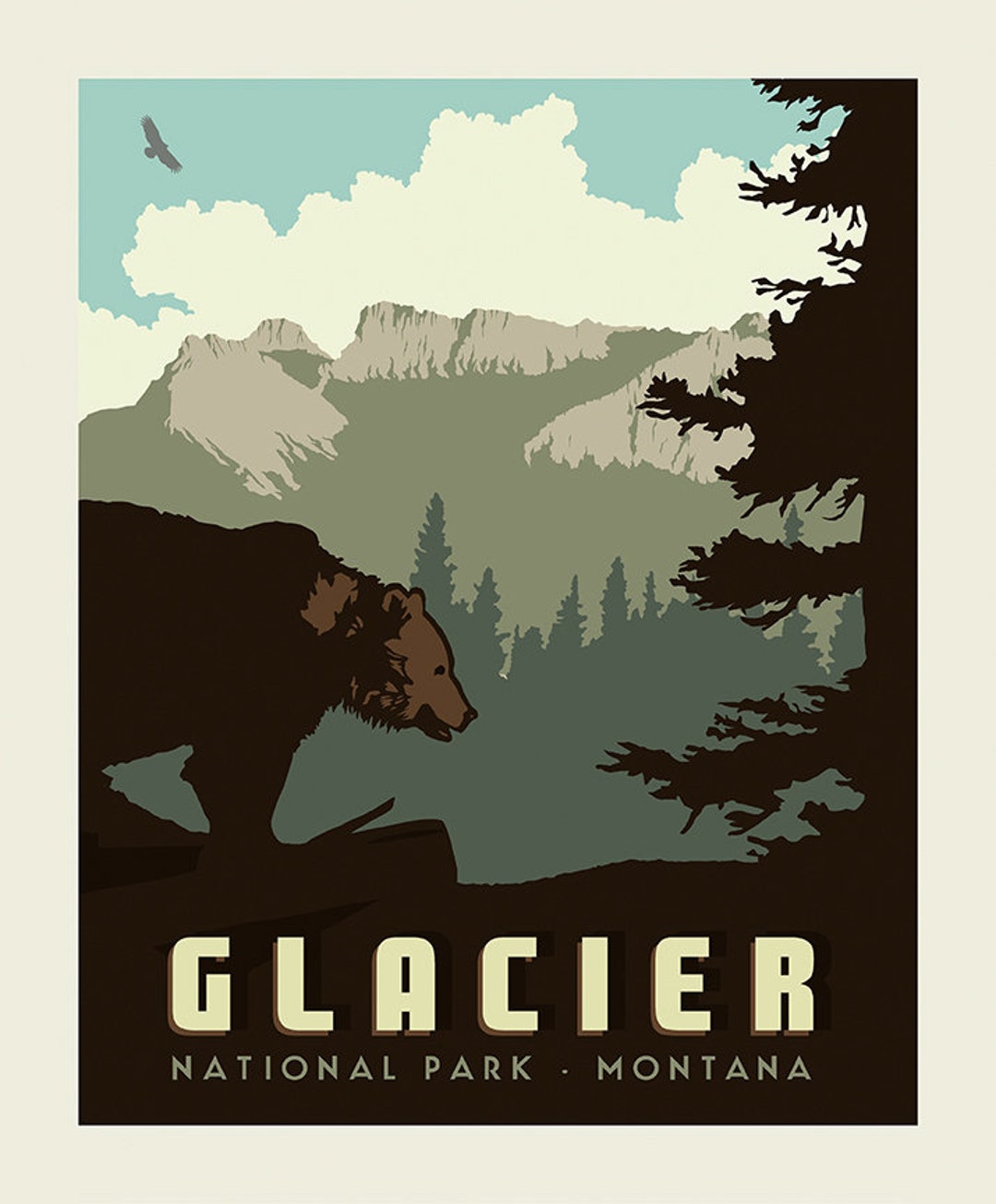 Glacier National Park Panel Fabric PD13152 National Parks Anderson ...