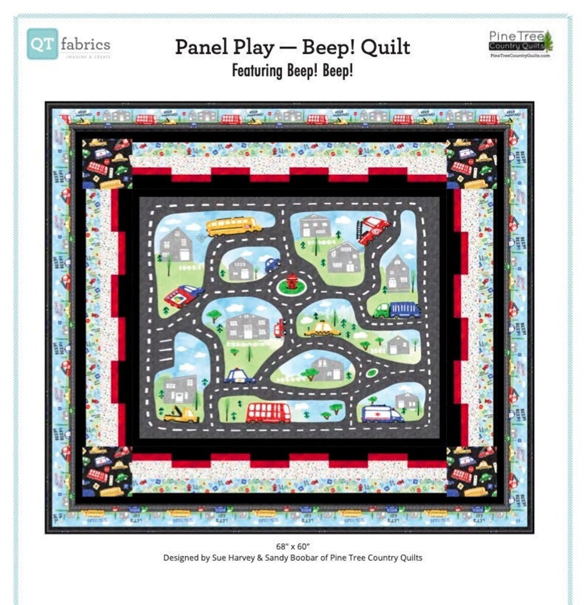 Beep Beep Play Transportation Panel Quilt Kit With Fabric and - Etsy