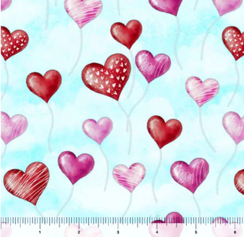 Sweet Valentine Cotton Fabric, Kate Ward Thacker QT Fabrics, Valentine ...