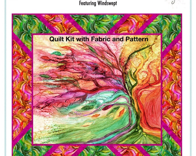 Windswept Quilt Kit With Fabric and Pattern for Quilt Top and Binding W ...